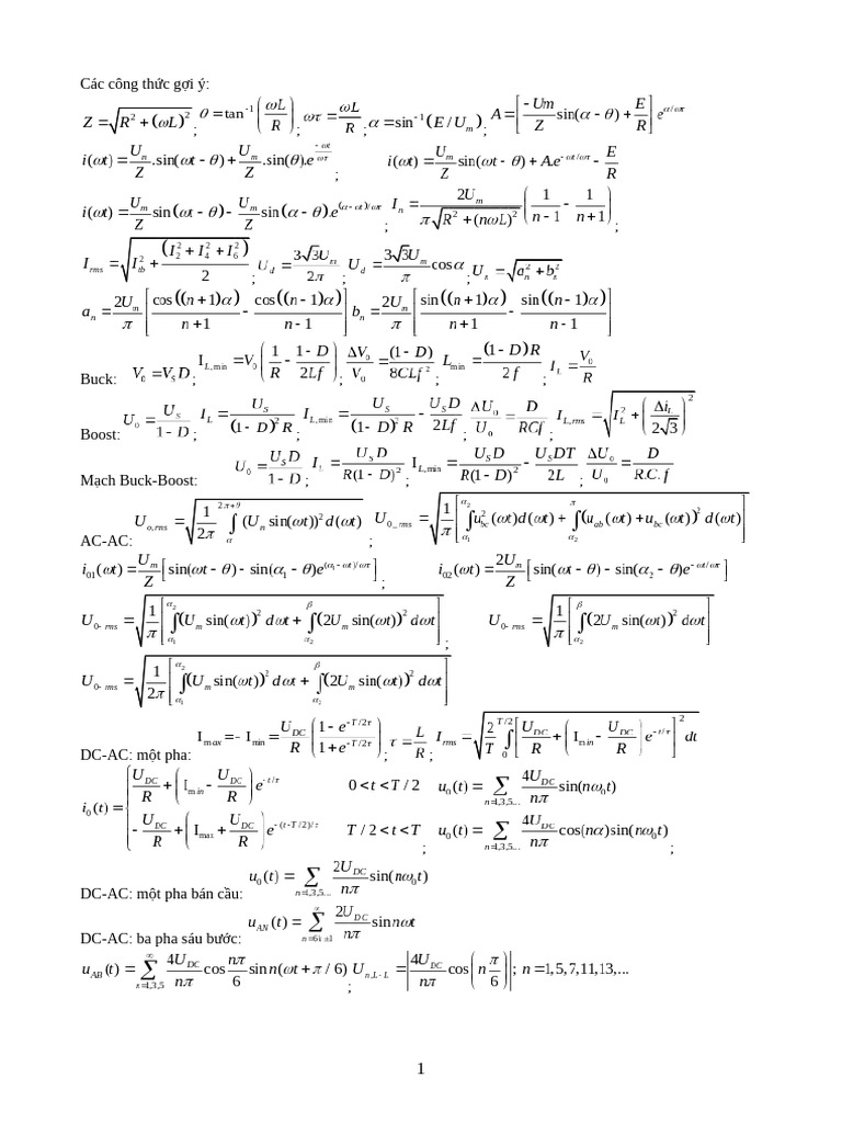 Công TH C Toán ĐTCS | PDF
