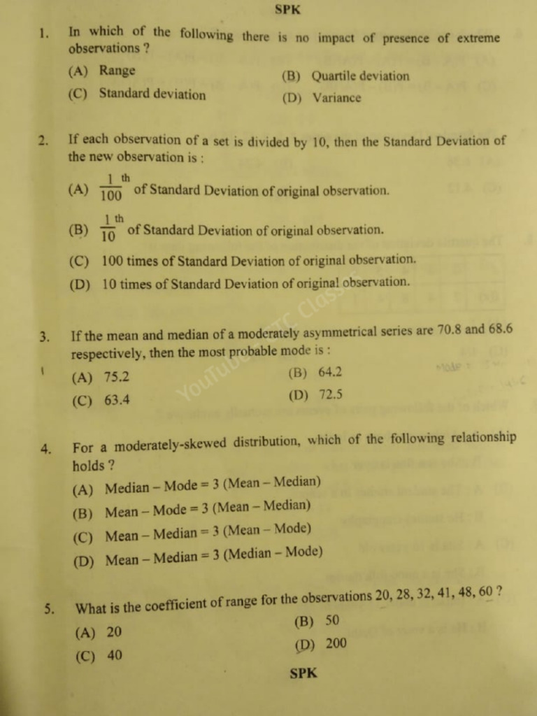 CA Foundation Quantitative Aptitude Paper by ICAI I CTC Classes | PDF