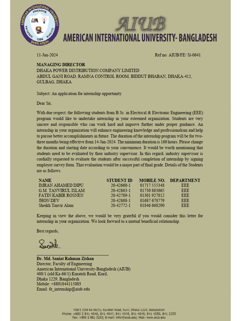 DPDC Forwarding Letter 641 | PDF