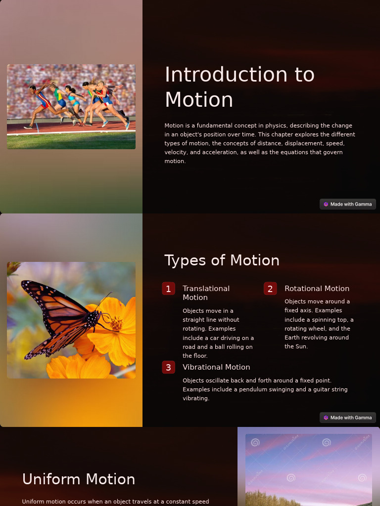 Introduction-To-Motion Ppt for Class | PDF