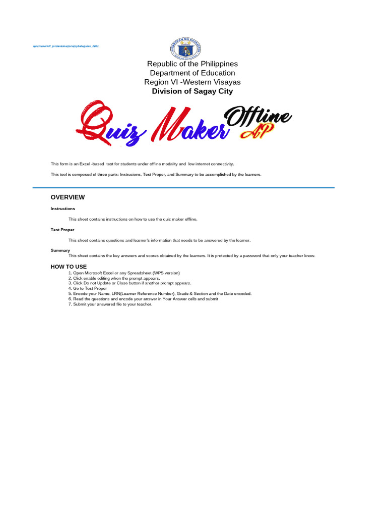 Grade 7 - AP - Diagnostic - Q1 - Student | PDF | Microsoft Excel | Spreadsheet Software