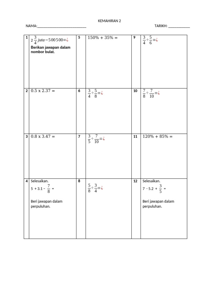 Kemahiran math yr6 2 | PDF