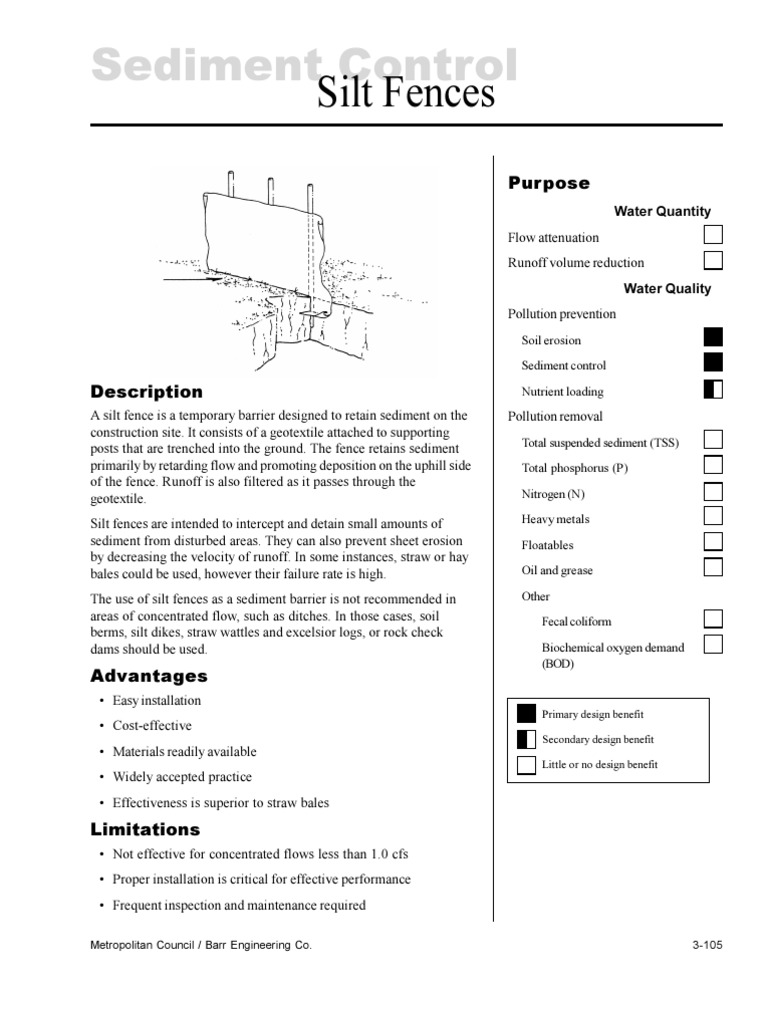 Sediment Control: Silt Fences | PDF | Surface Runoff | Water Pollution
