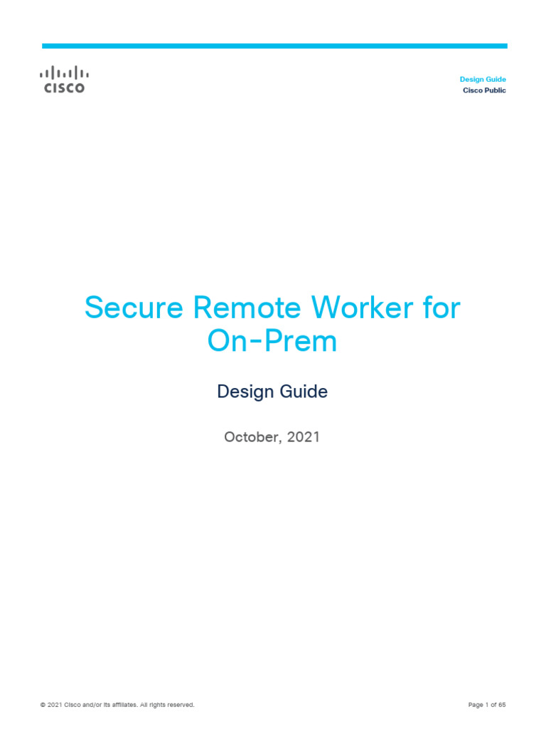 Secure Remote Worker For On-Prem Design Guide | PDF