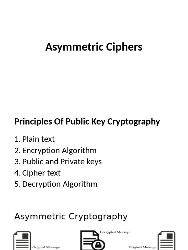 Asymmetric Ciphers | PDF