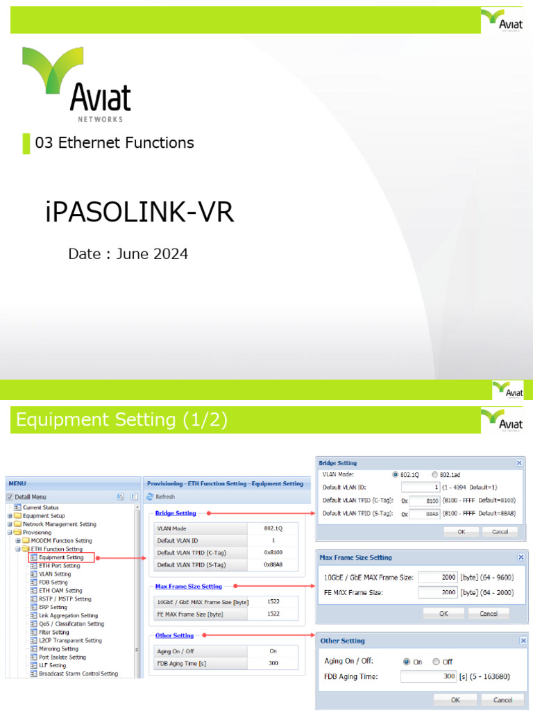 3-WSL-E0104-02 - 3 - iPASOLINK-VR EthernetFunctions | PDF