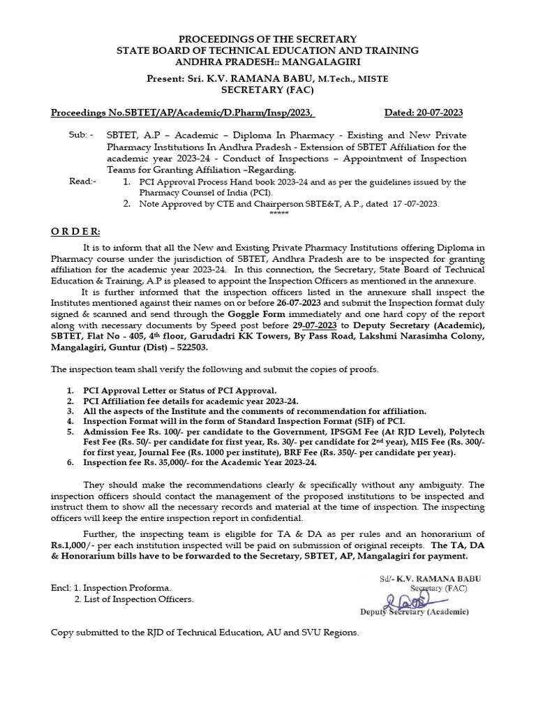 Letter To Inspection Officers | PDF | Career & Growth | Business
