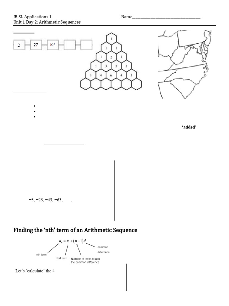 U1D2+ +Arithmetic+Sequences Notes | PDF