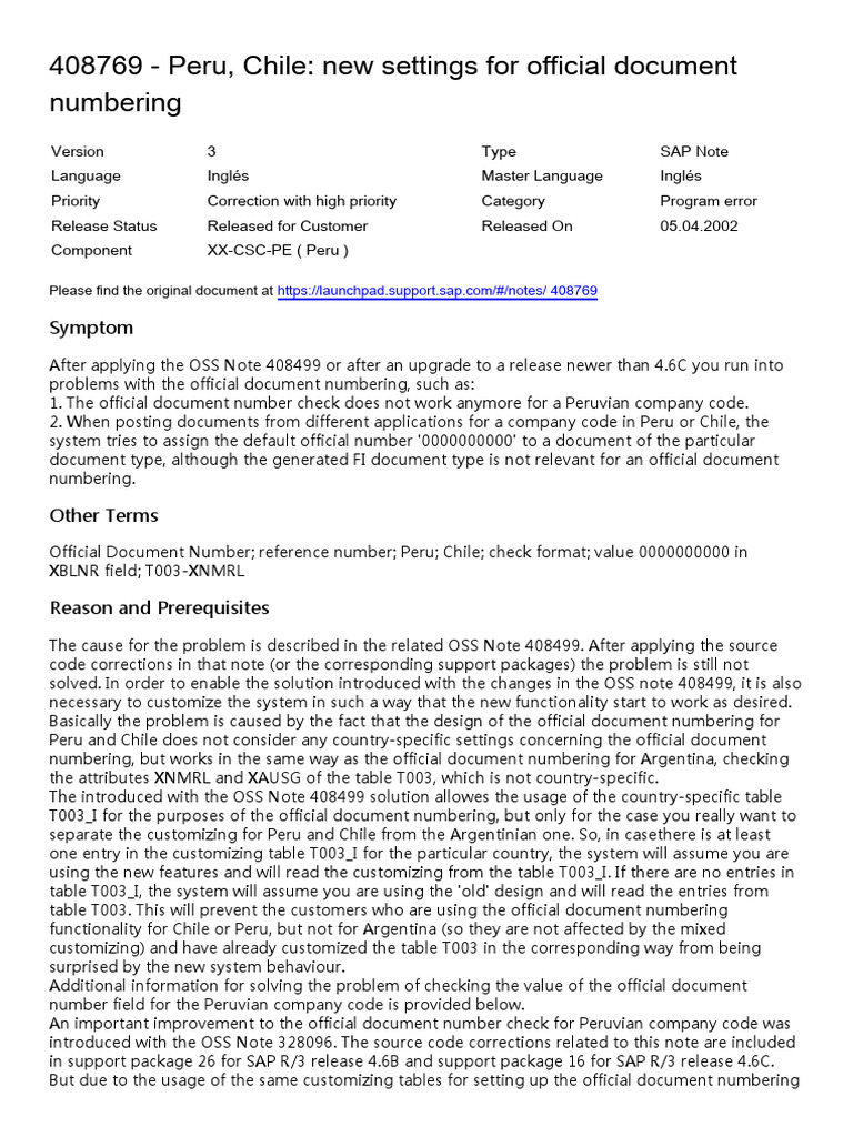 Peru Chile New Settings For Official Document Numbering | PDF