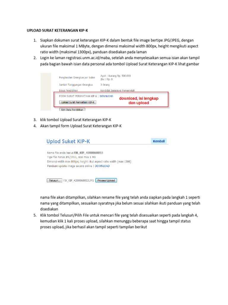 Panduan Upload Suket Kip | PDF