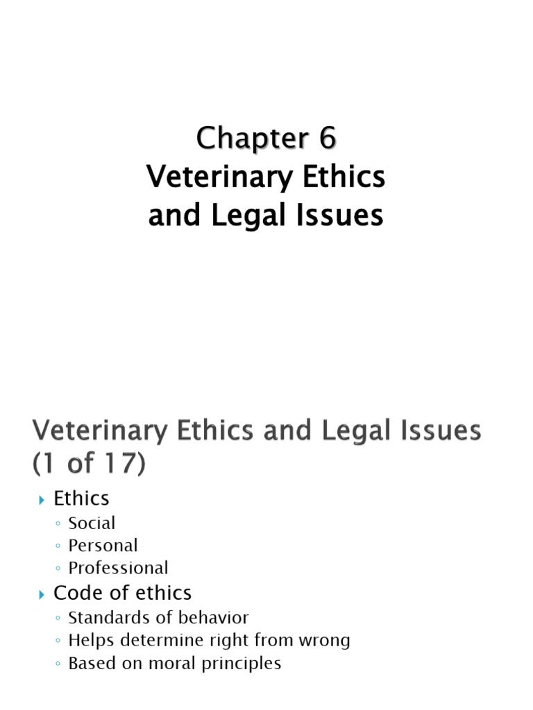 06 - Veterinary Ethics and Legal Issues | PDF | Medical Record | Patient