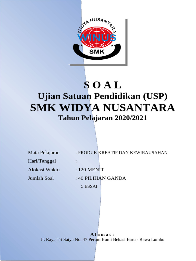 Cover Soal | PDF