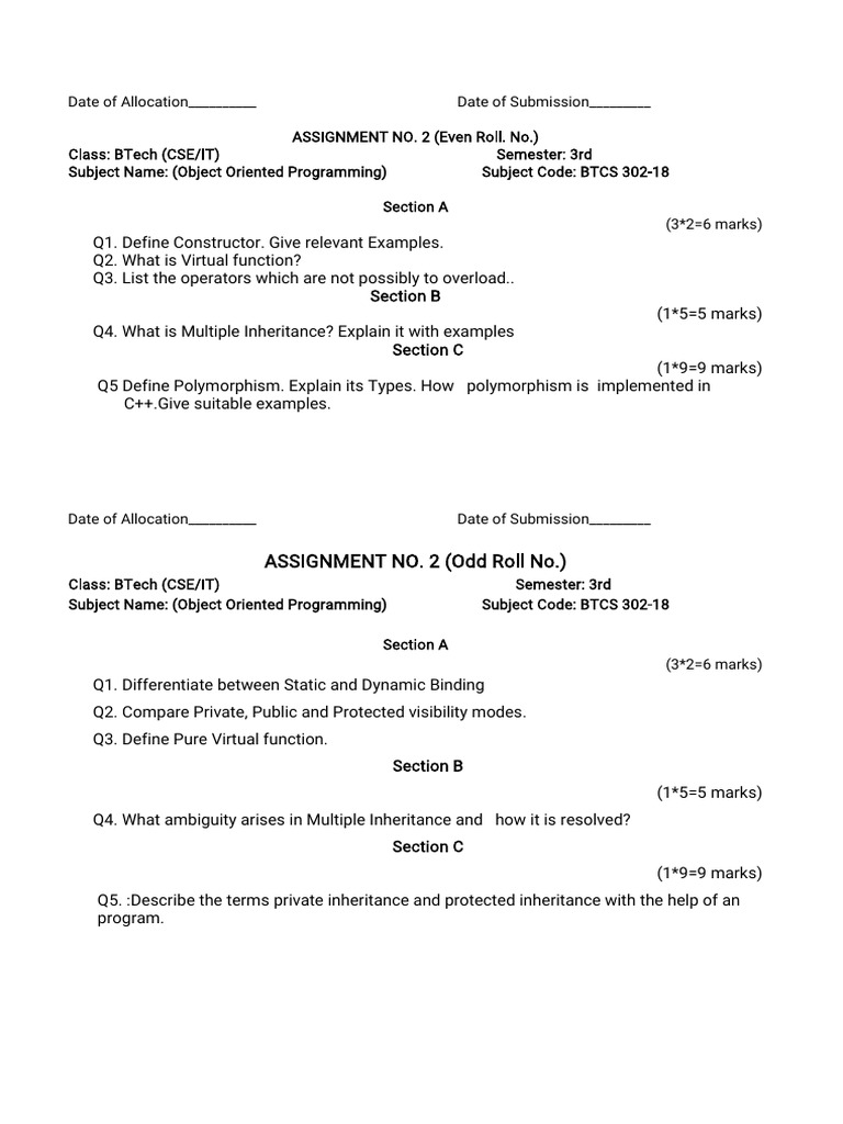 Oops Assignment 2 | PDF