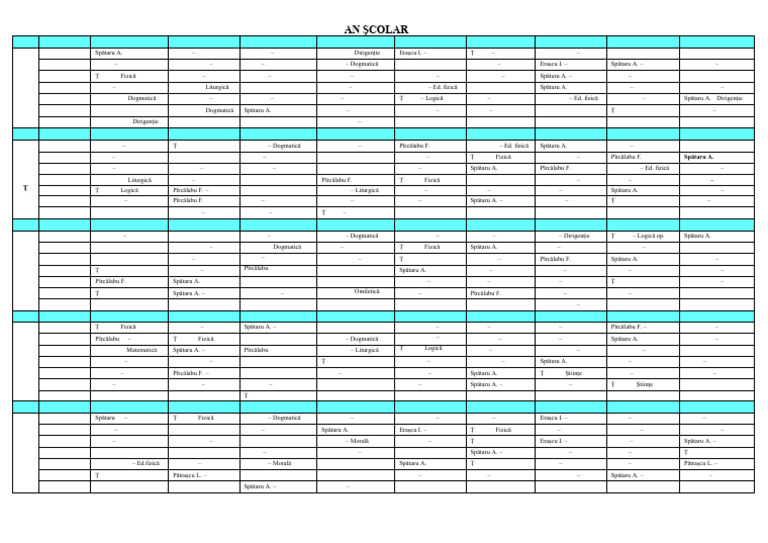 ORAR 9 SEPT 2025 Alb Negru | PDF