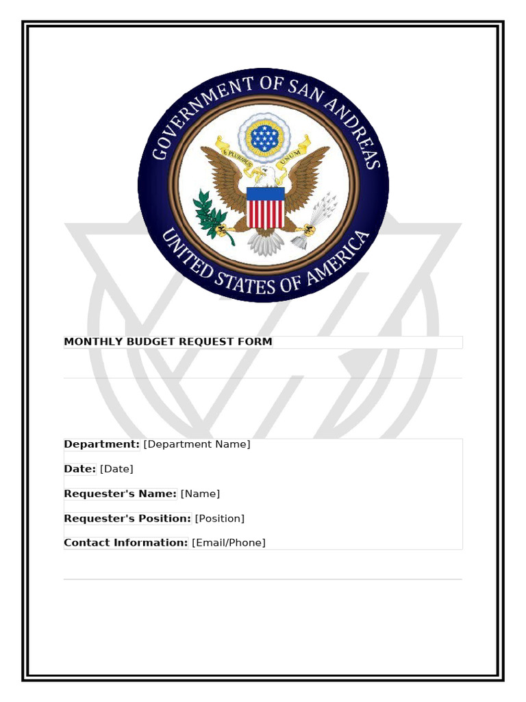 Monthly Budget Request Form | PDF