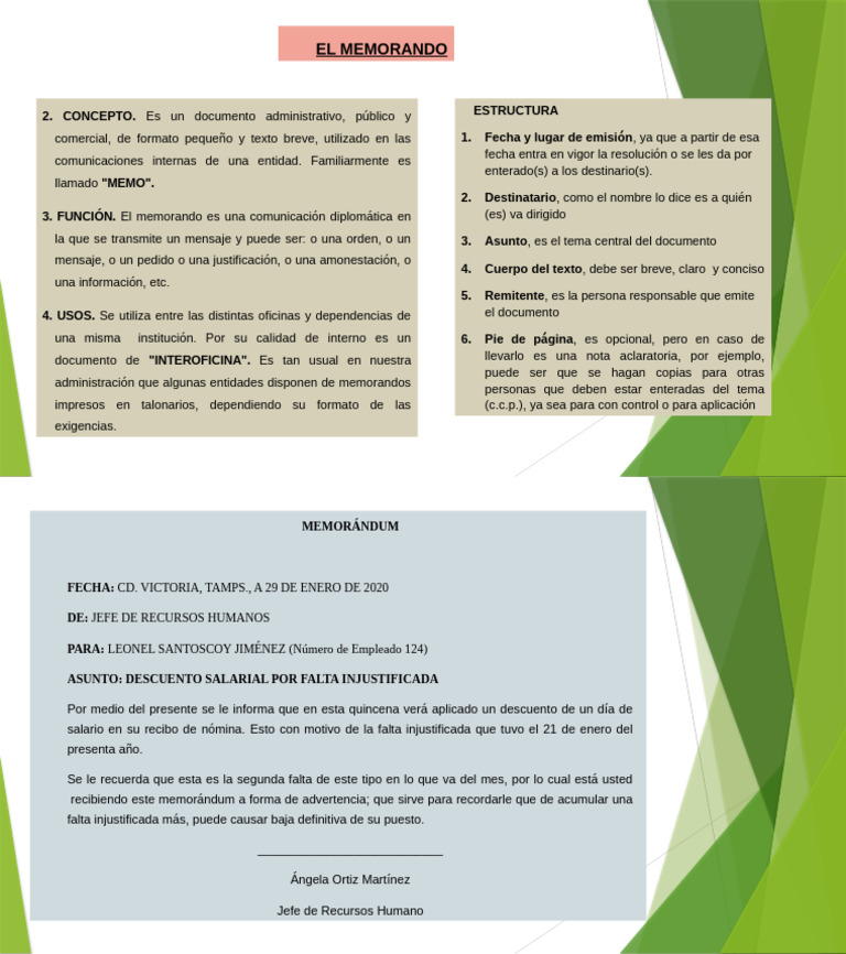 Sesión N 12 El Memorando | PDF