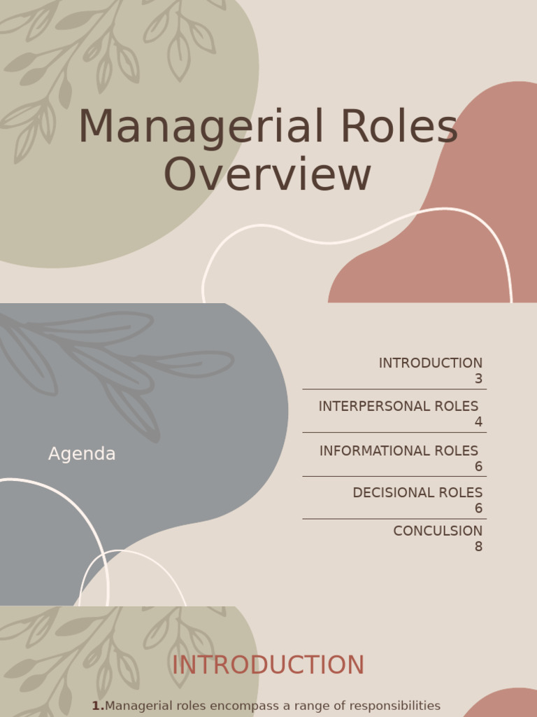 Managerial Roles Overview | PDF