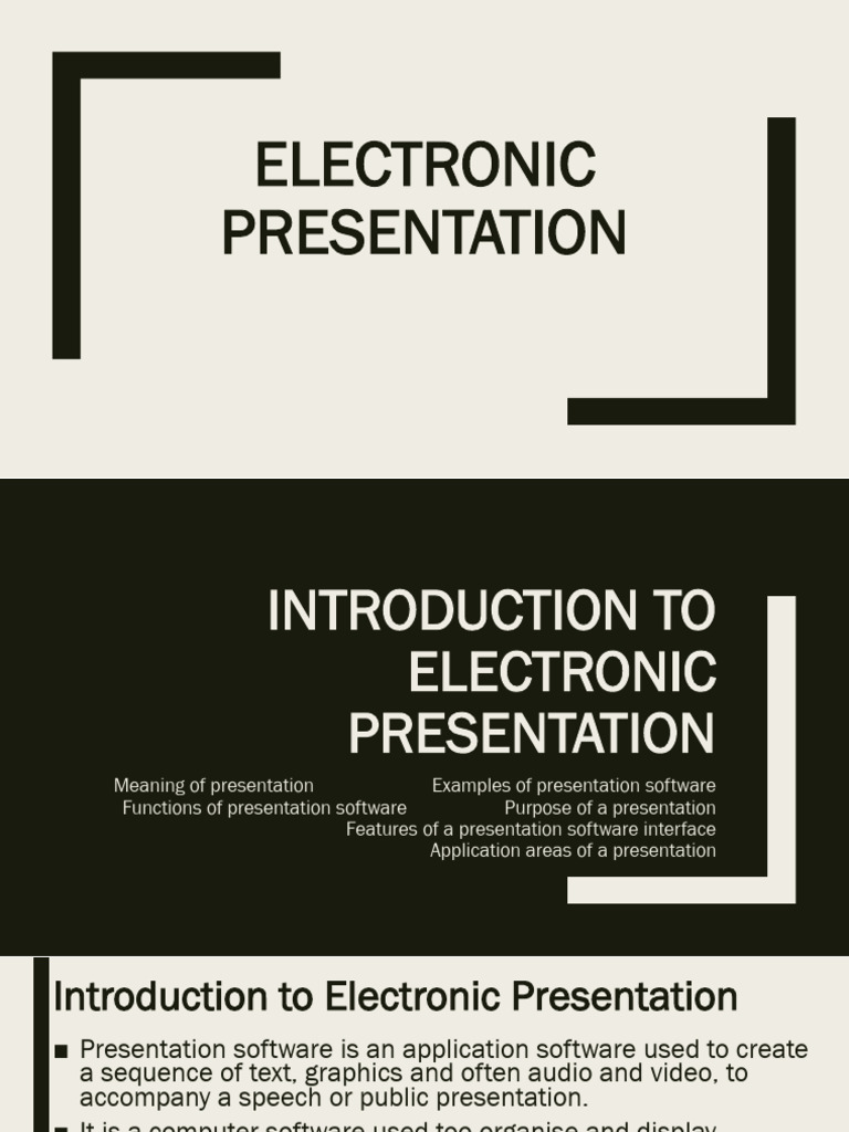 510 Electronic Presentation | PDF