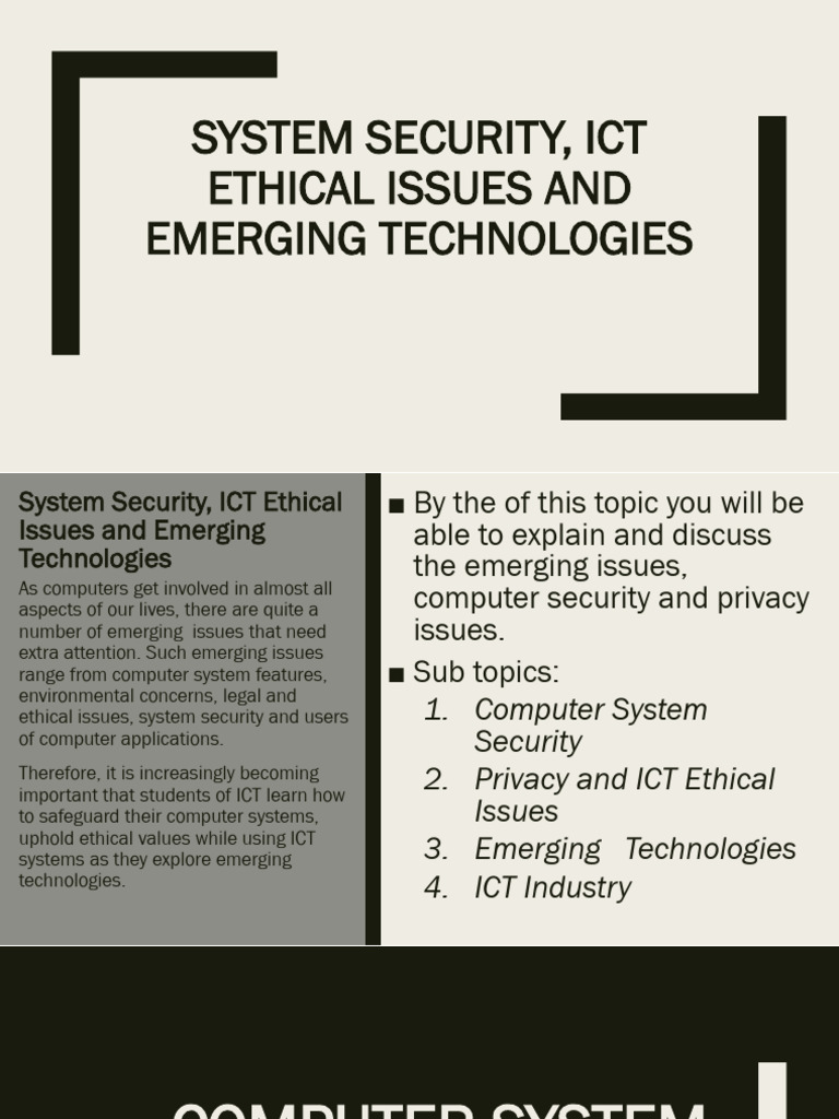 615 System Security, ICT Ethical Issues and Emerging Technologies | PDF