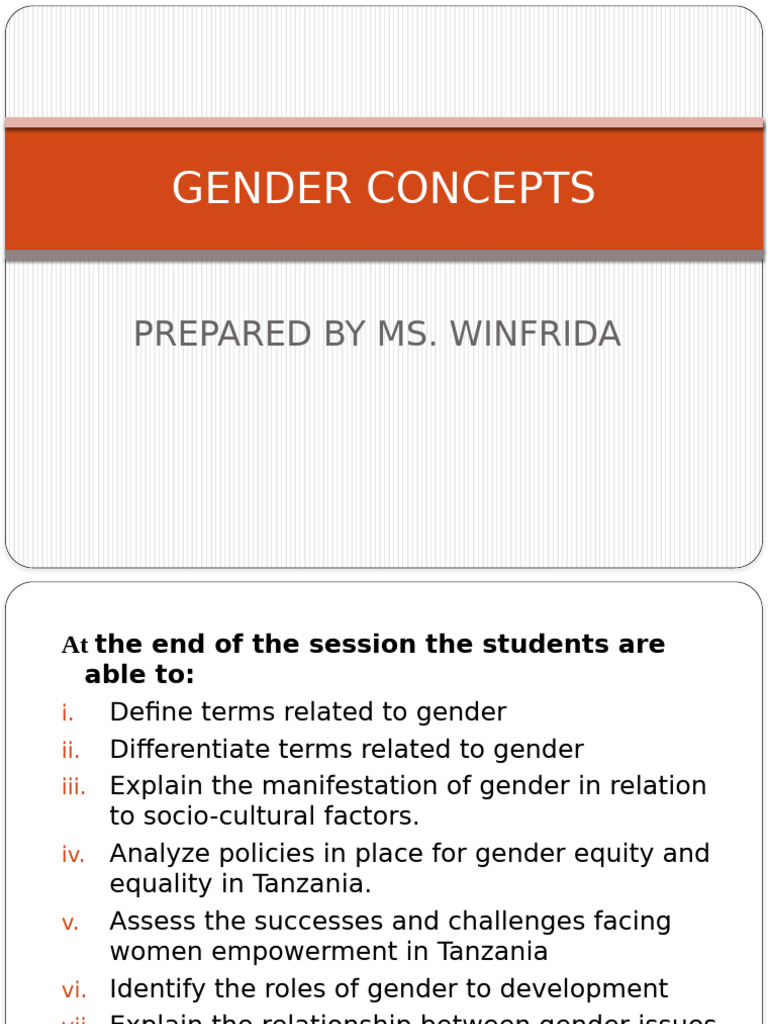 Gender Perspectives For Pre Tech | PDF