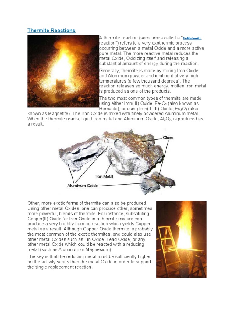 Thermite Reactions | PDF | Physical Sciences | Chemical Elements