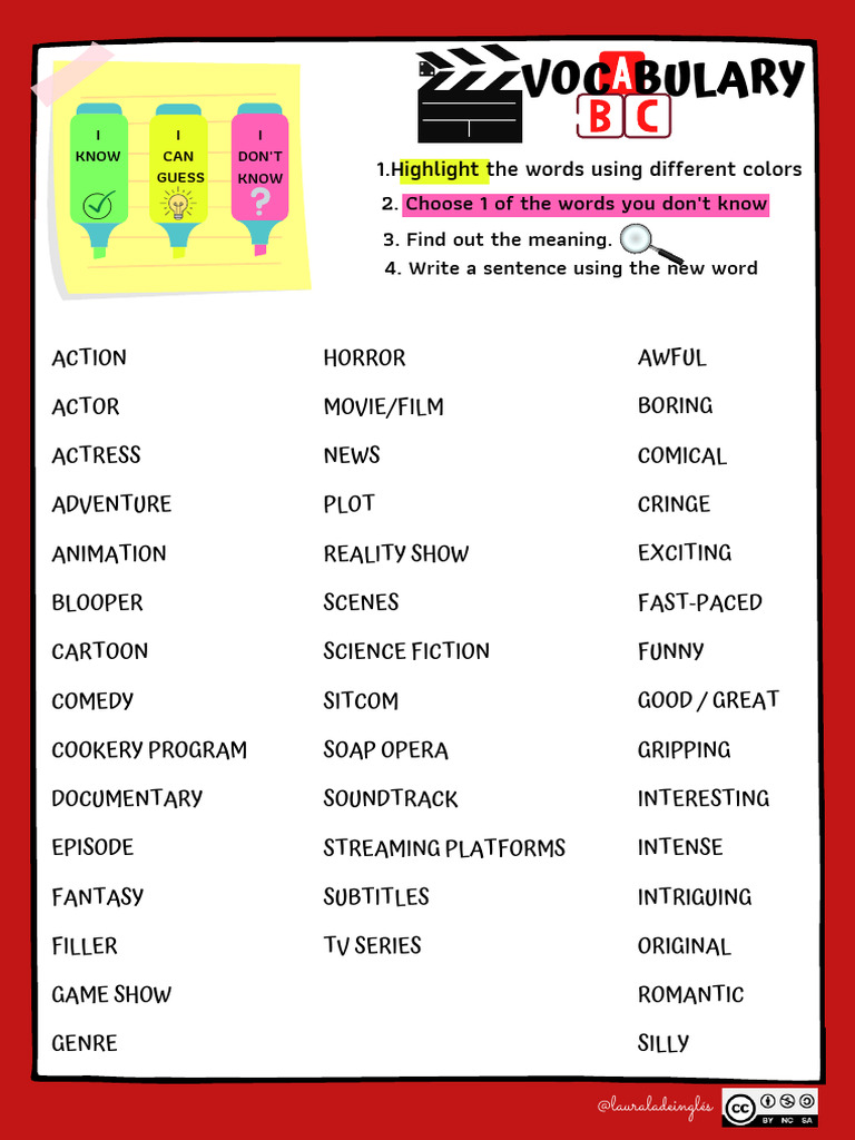 STUDENT B Movies Vocabulary | PDF | Television
