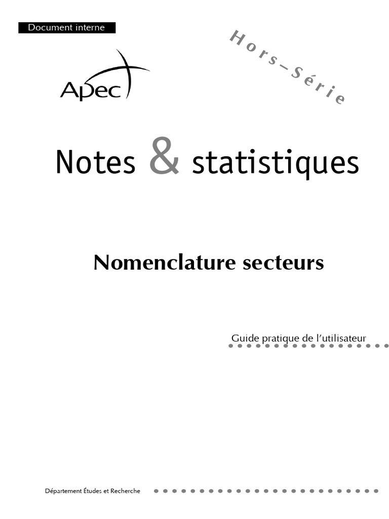 Nomenclature Secteurs Apec-1 | PDF