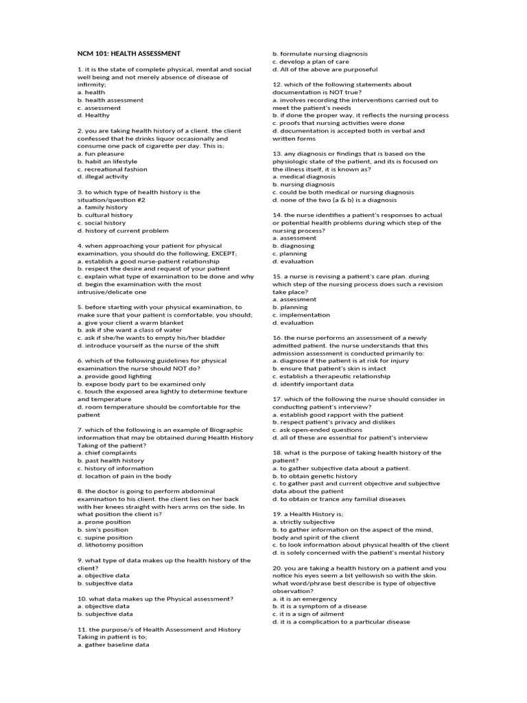 NCM 101 Test | PDF