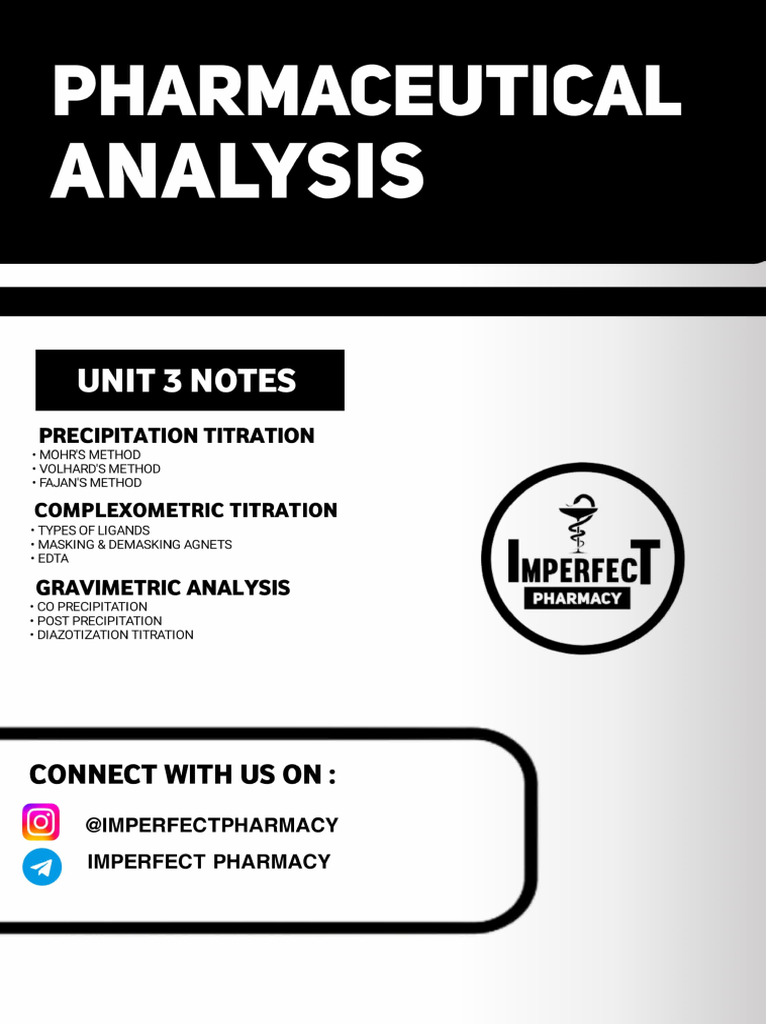UNIT 3 Pharmaceutical Analysis (Imprfect Pharmacy) | PDF