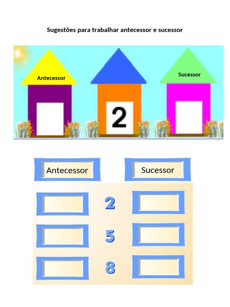 Sugestão Antecessor e Sucessor | PDF