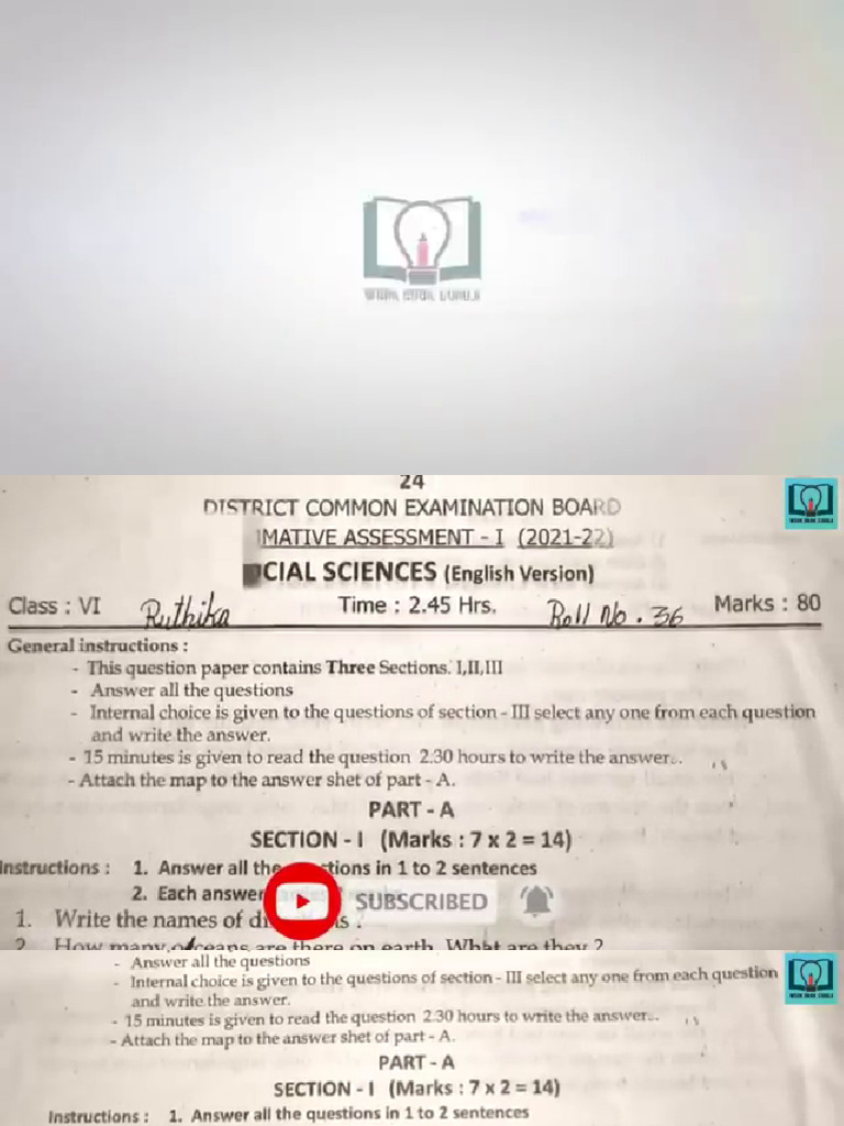 Per Sa 1 Question Paper Social Sa1 - 241004 - 151932 | PDF