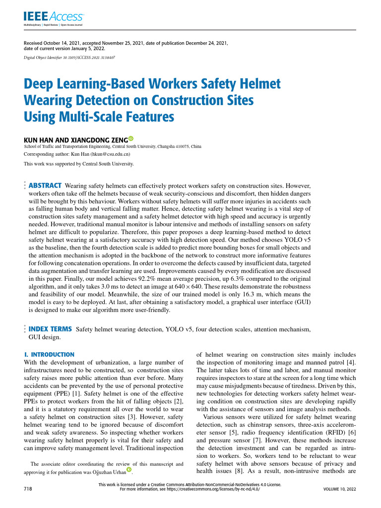 Deep Learning-Based Workers Safety Helmet Wearing Detection On ...
