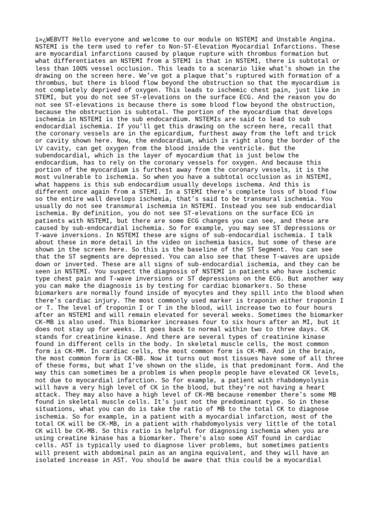 NSTEMI Transcript | PDF