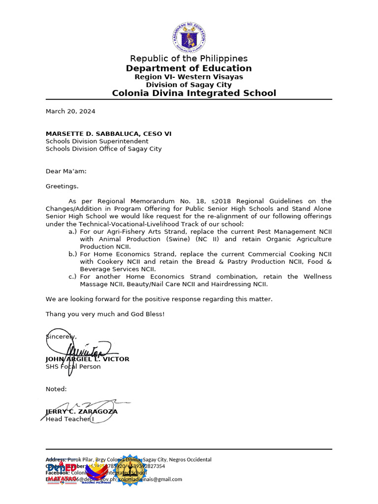 Cdis-Shs Letter | PDF