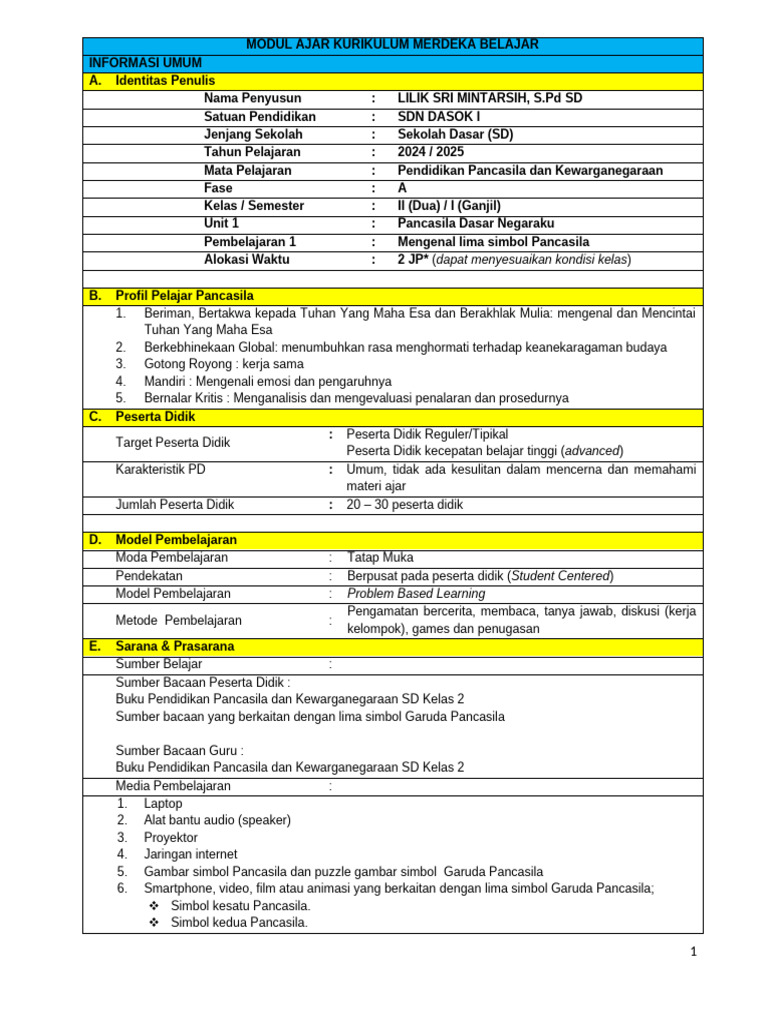Modul PPKN KLS 2 | PDF