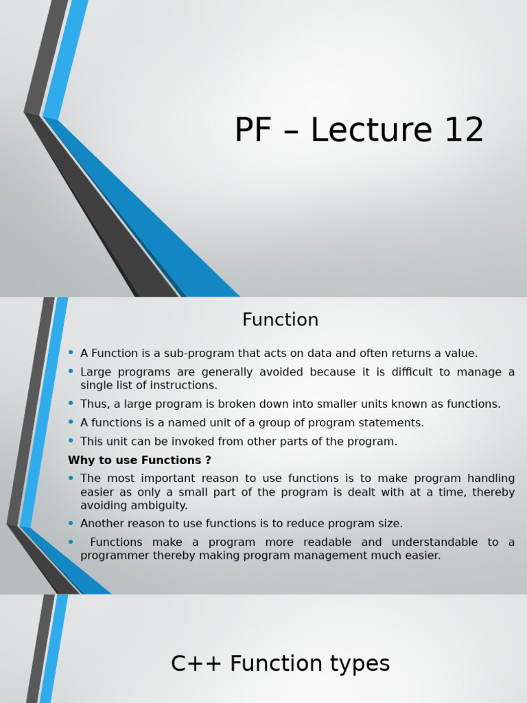 Lec 12 (Functions) | PDF
