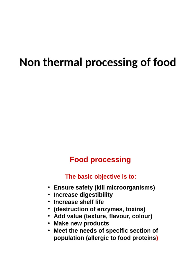 Non-thermal processing ppt | PDF