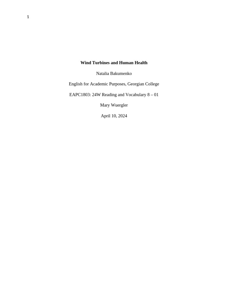 Assignment 3 Wind Turbines APA | PDF