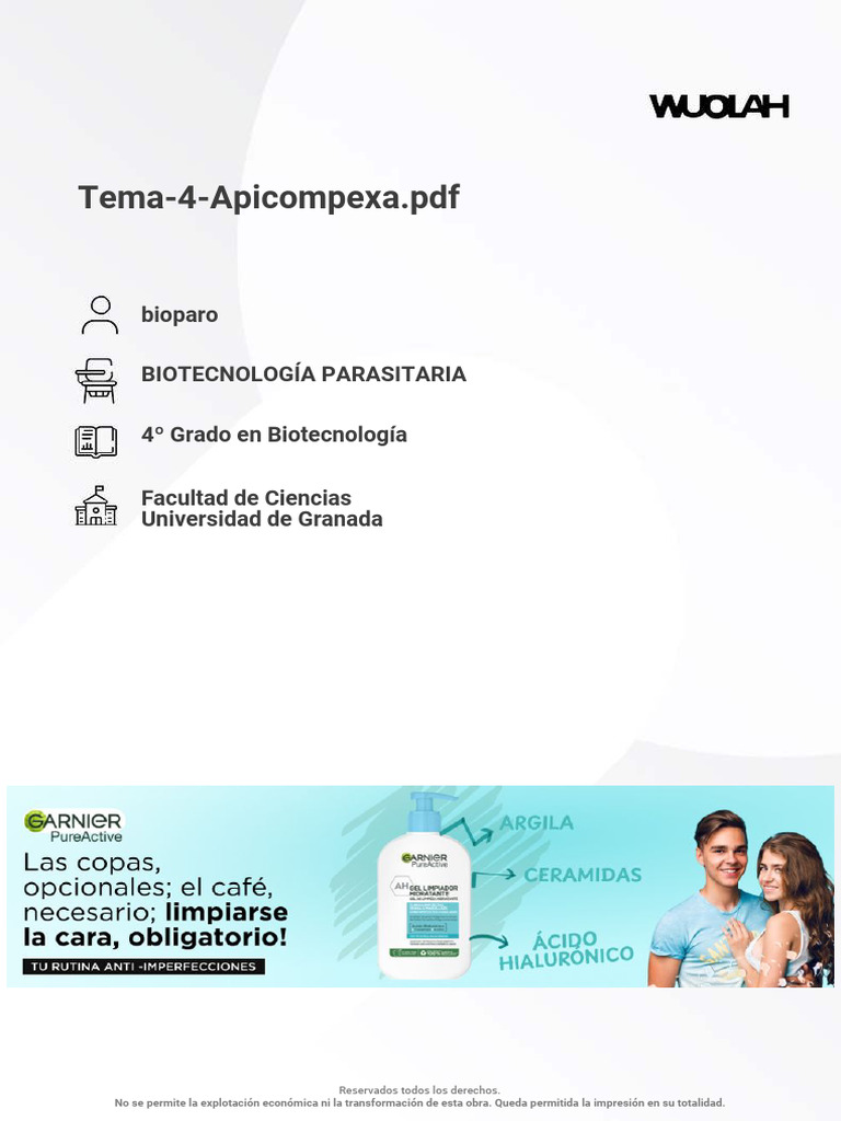 Wuolah Free Tema 4 Apicompexa | PDF