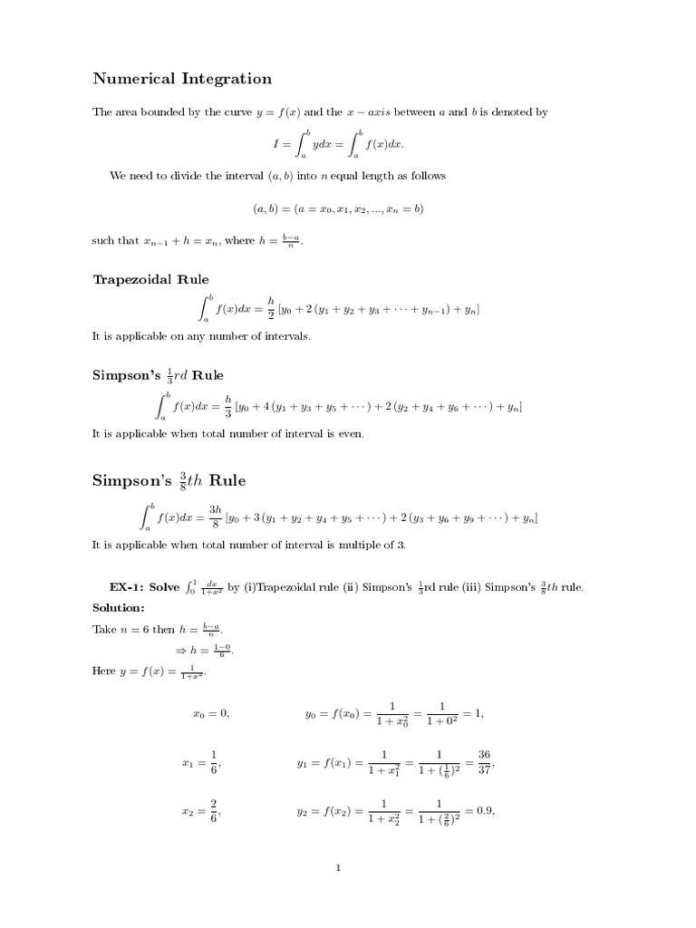T & NM - Numerical Integration | PDF