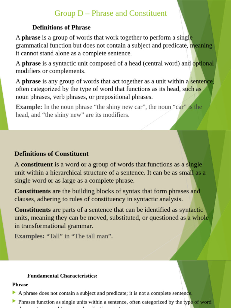 Phrase and Constituent | PDF | Phrase | Sentence (Linguistics)