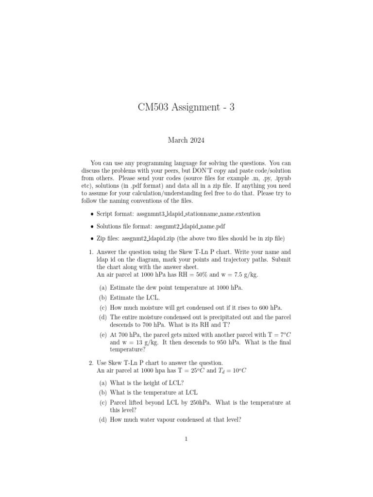 CM503 Assignment 3 | PDF