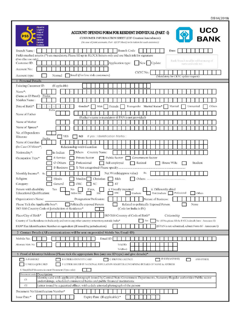 Account Opening form for Individual | PDF