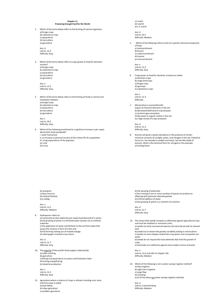 APES Unit 6 Review Questions | PDF | Agriculture | Pesticide
