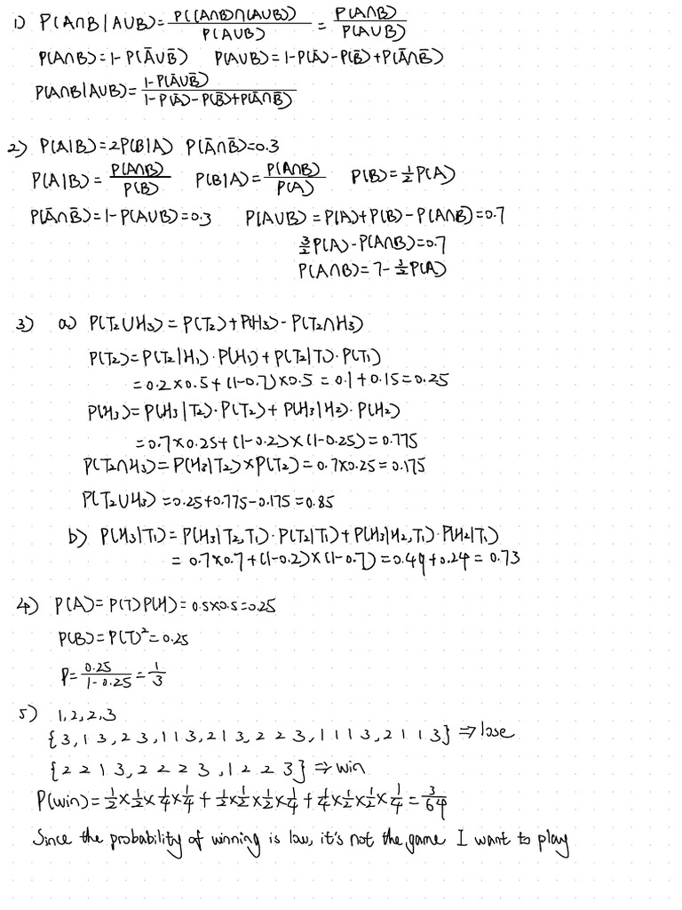 Probability: Exex X | PDF