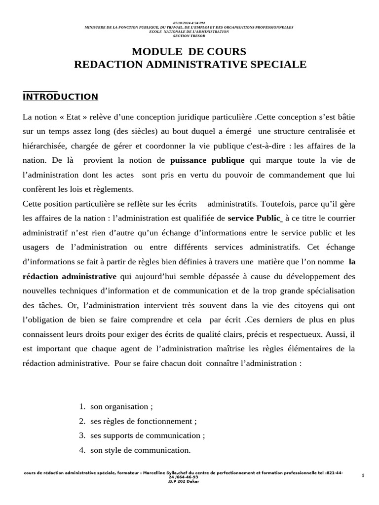 Cours de Redaction Administrative Spciale | PDF