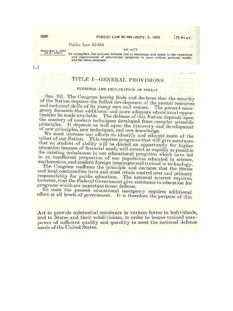 NDEA - 1958 - Area Studies | PDF