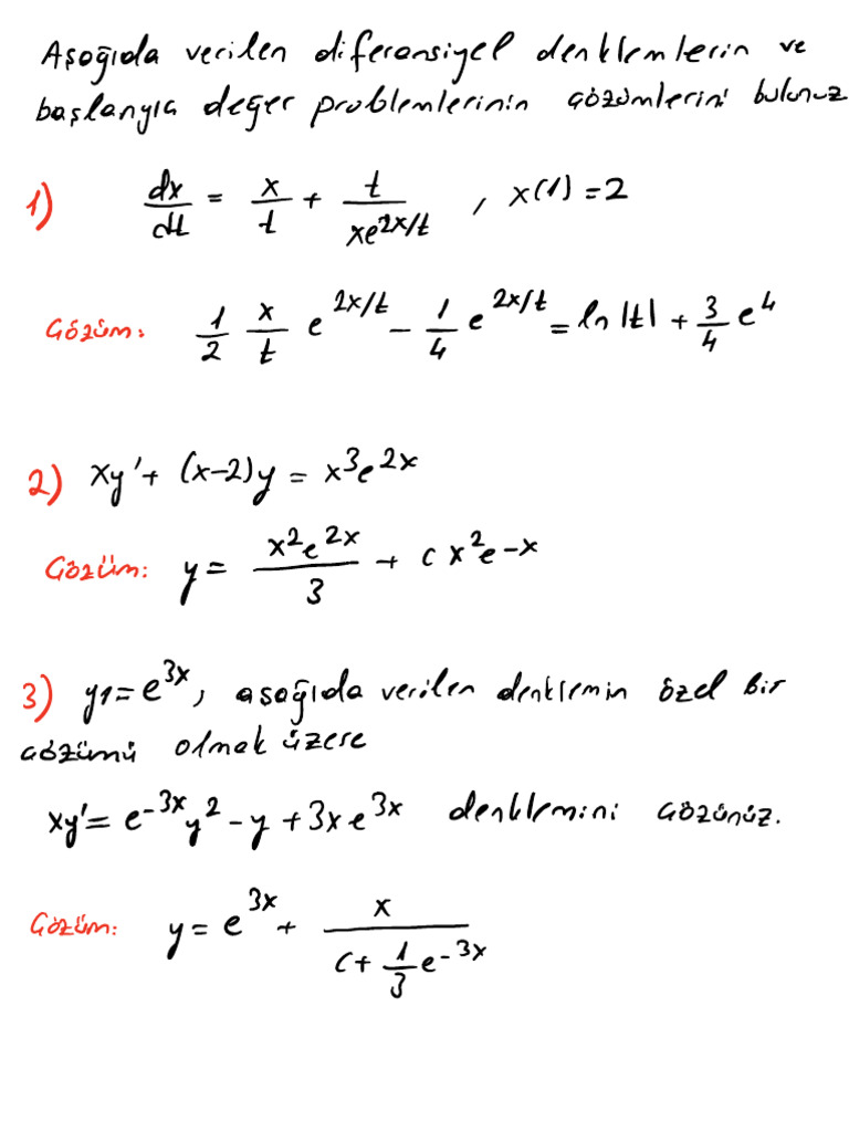 Alıştırmalar 1 - Mat 201 | PDF