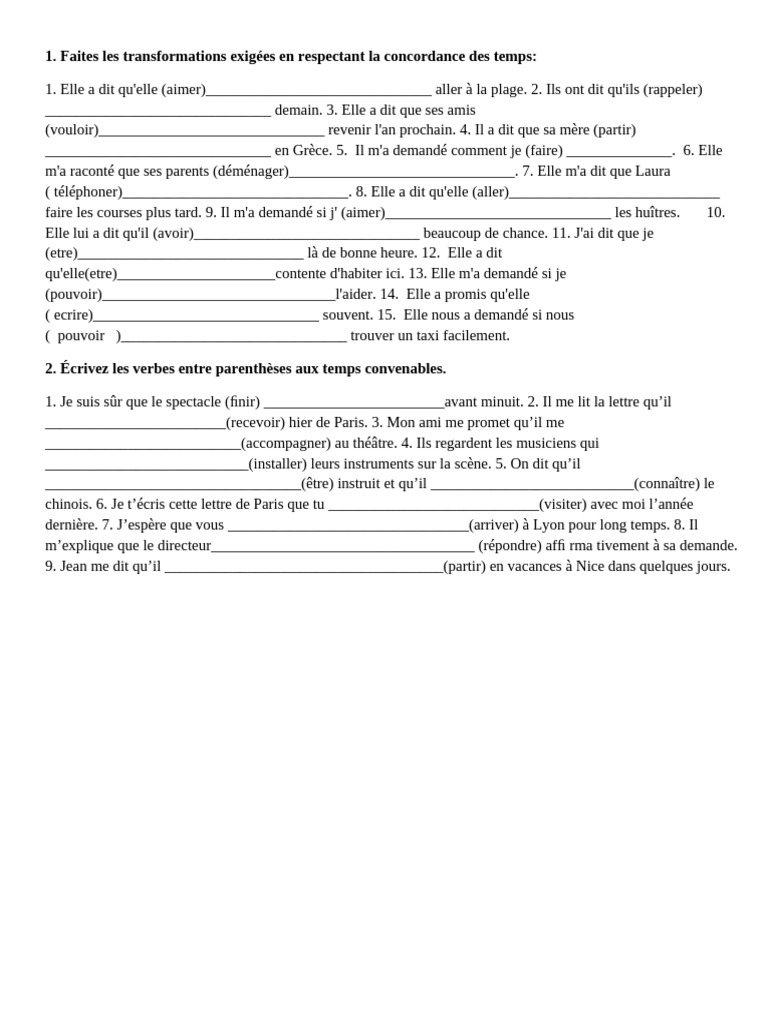 Concordance Des Temps 4 | PDF