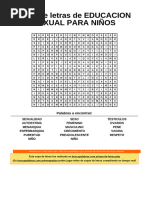 Sopa de Letras: Autoestima y Valores | PDF